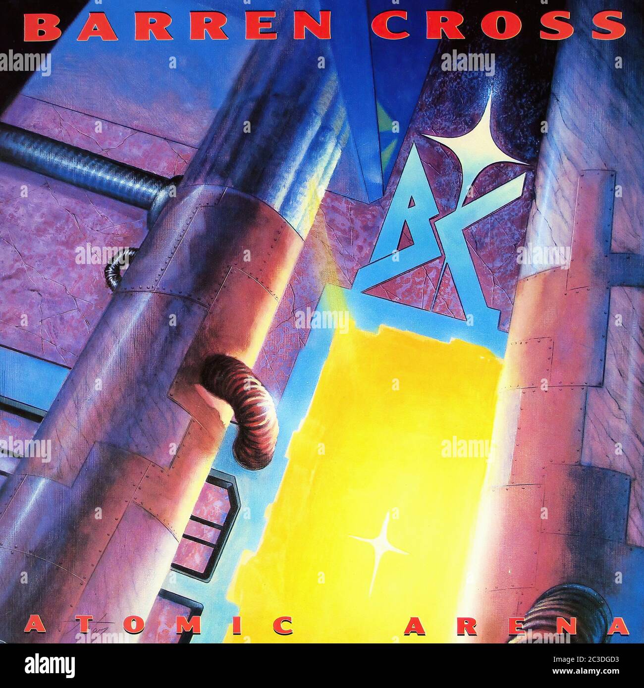 BARREN CROSS ATOMIC ARENA - Vintage 12'' LP vinyl Cover Stock Photo - Alamy