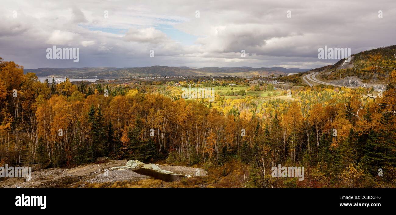 Corner Brook tree landscape during autmn in Newfoundland, Canada Stock ...