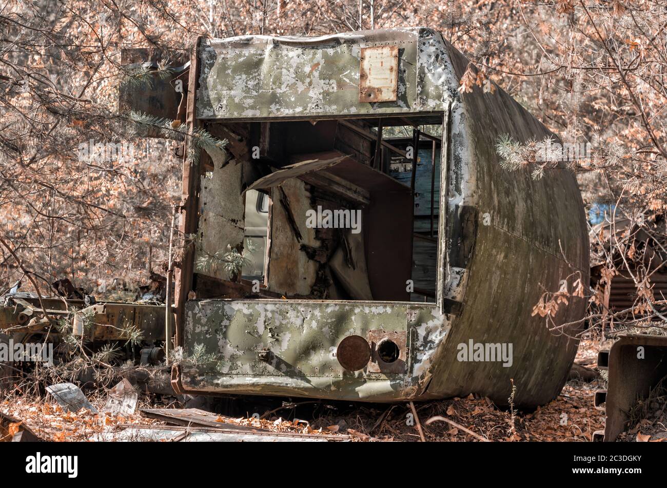 broken army truck in the Chernobyl Stock Photo - Alamy