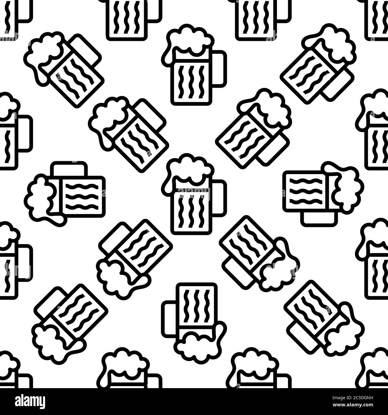 Beer Mug Icon Seamless Pattern Vector Art Illustration Stock Vector ...