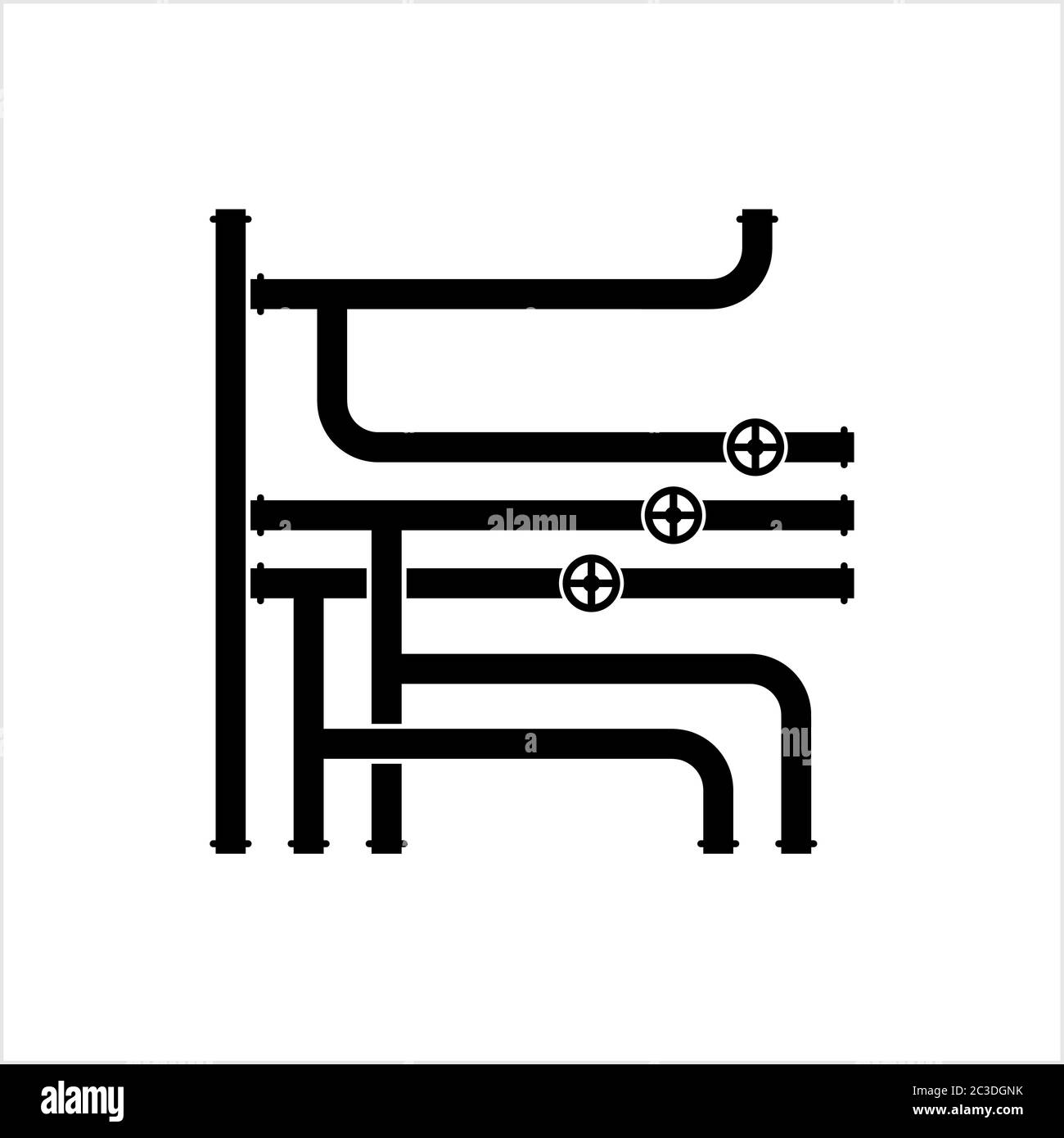 Pipe Icon, Pipe Fitting Icon, Water, Gas, Oil Pipeline, Plumbing Work ...