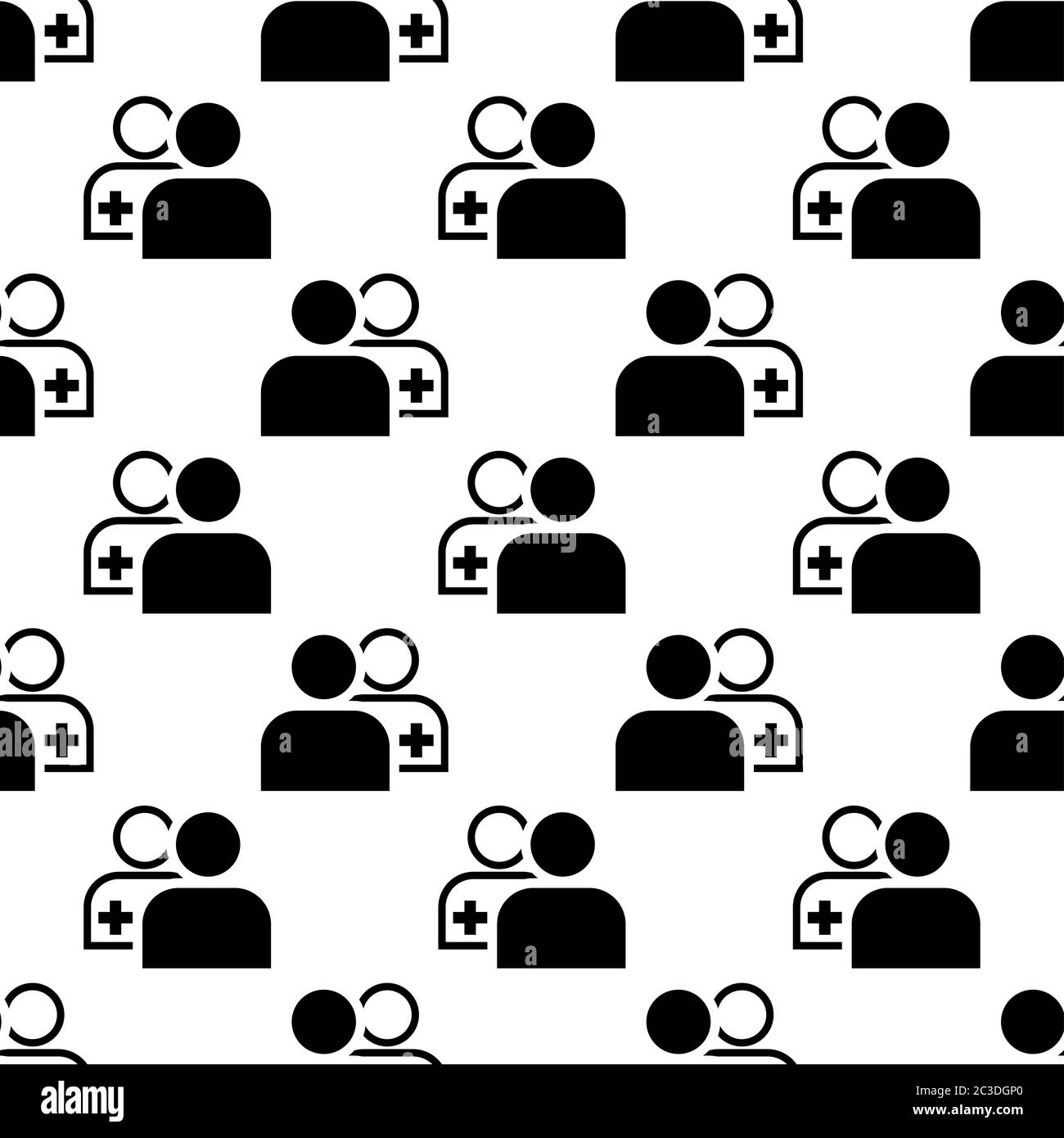 Add Friend Icon, Social Media Icon Seamless Pattern Vector Art ...