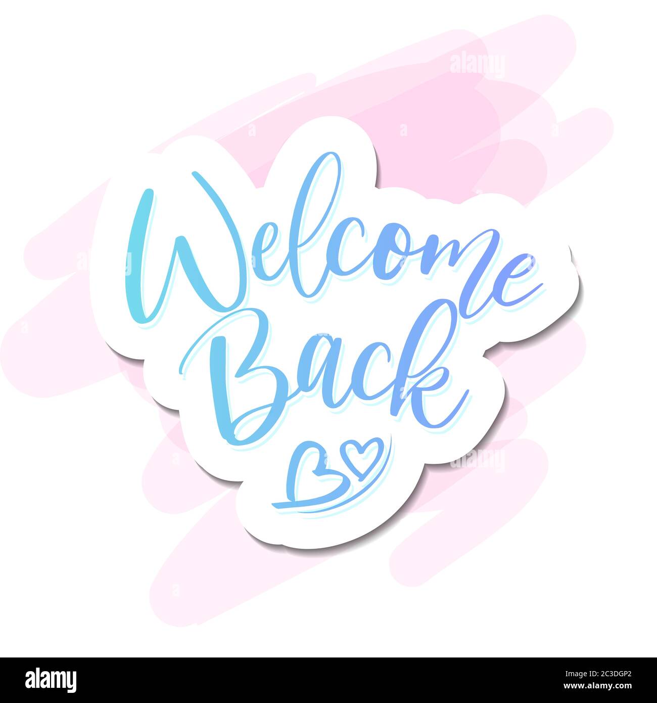 Welcome Back - handwritten colorful lettering. Hand drawn typography ...