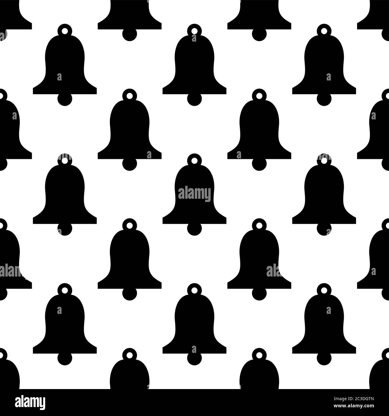 Bell Icon Seamless Pattern, Bell Vector Art Illustration Stock Vector ...