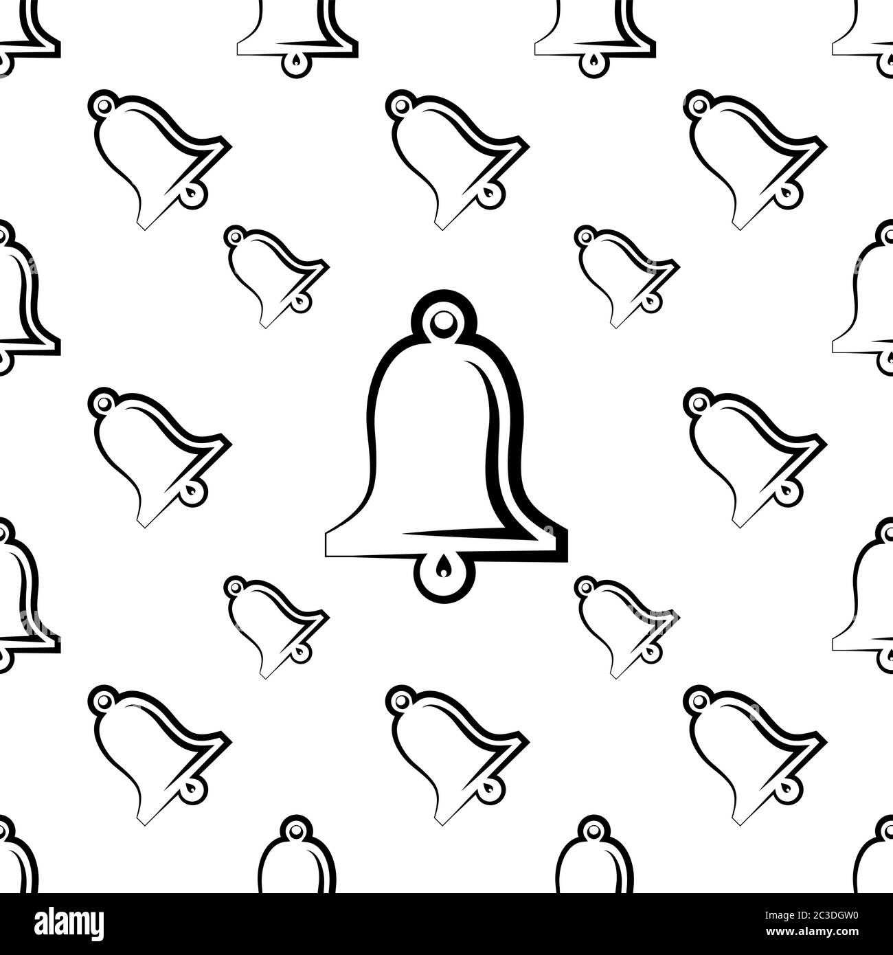 Bell Icon Seamless Pattern, Bell Vector Art Illustration Stock Vector ...