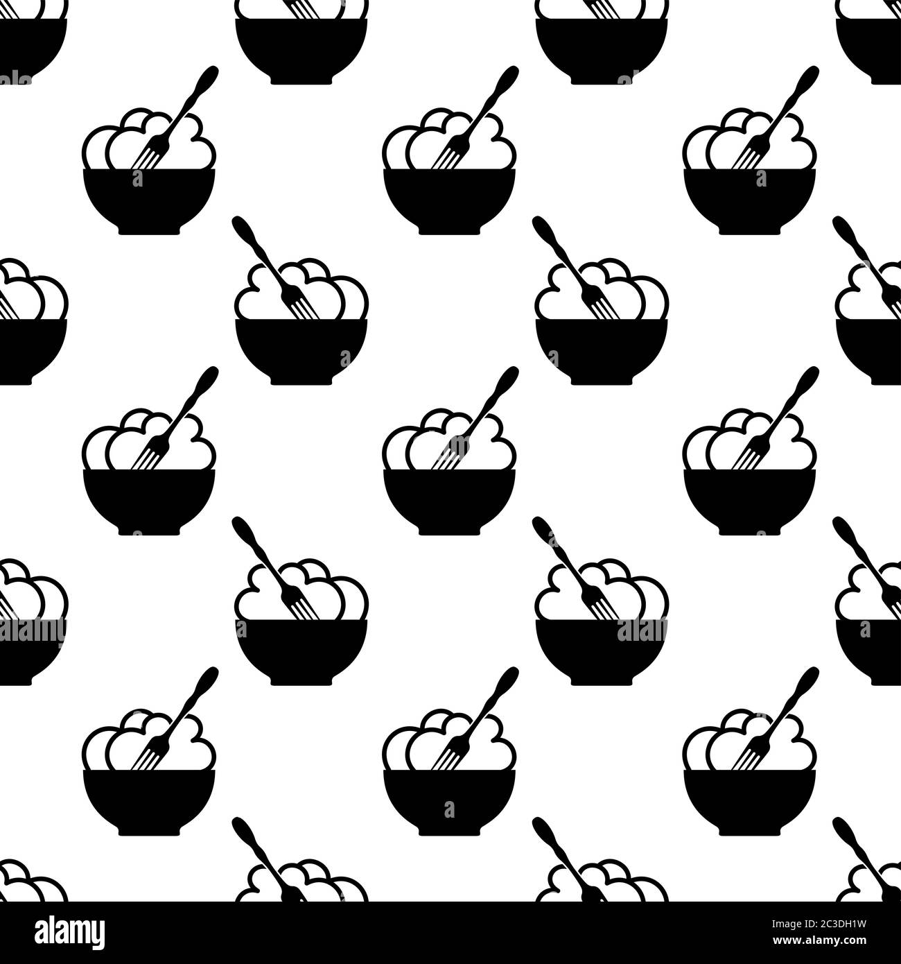 Food On Plate Icon Seamless Pattern Vector Art Illustration Stock ...