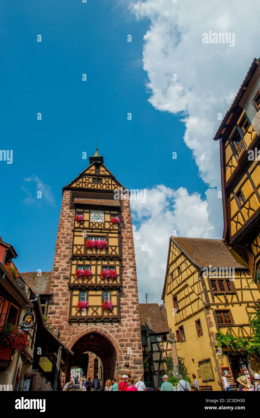 The main street with the Dolder Tower (city gate) in the medieval town ...