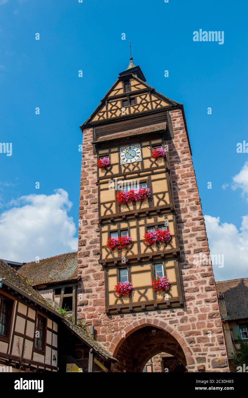 The main street with the Dolder Tower (city gate) in the medieval town ...
