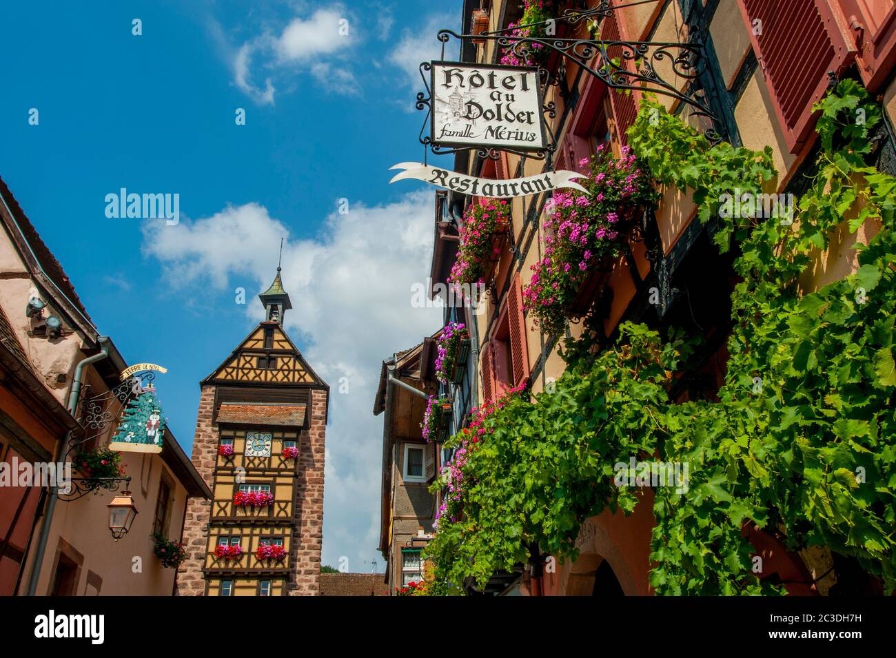 The main street with the Dolder Tower (city gate) in the medieval town ...