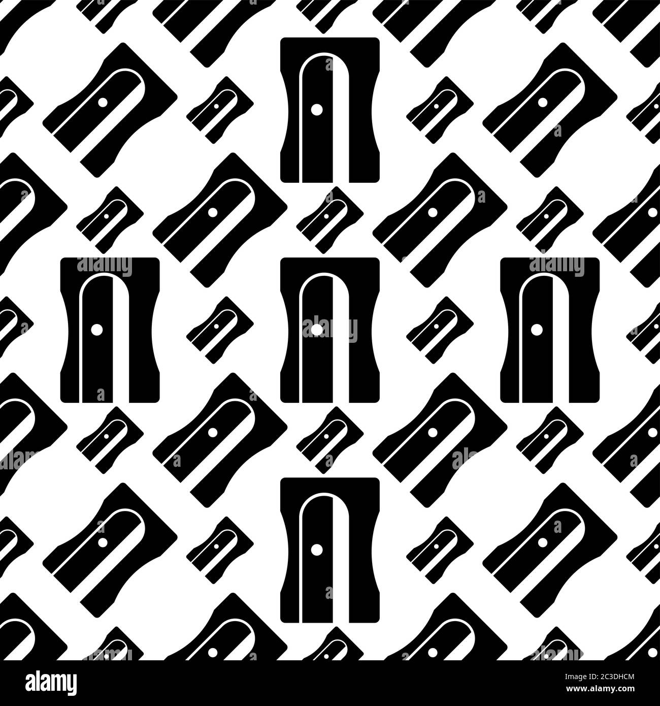 Pencil Sharpener Icon Seamless Pattern, Sharpener Vector Art ...
