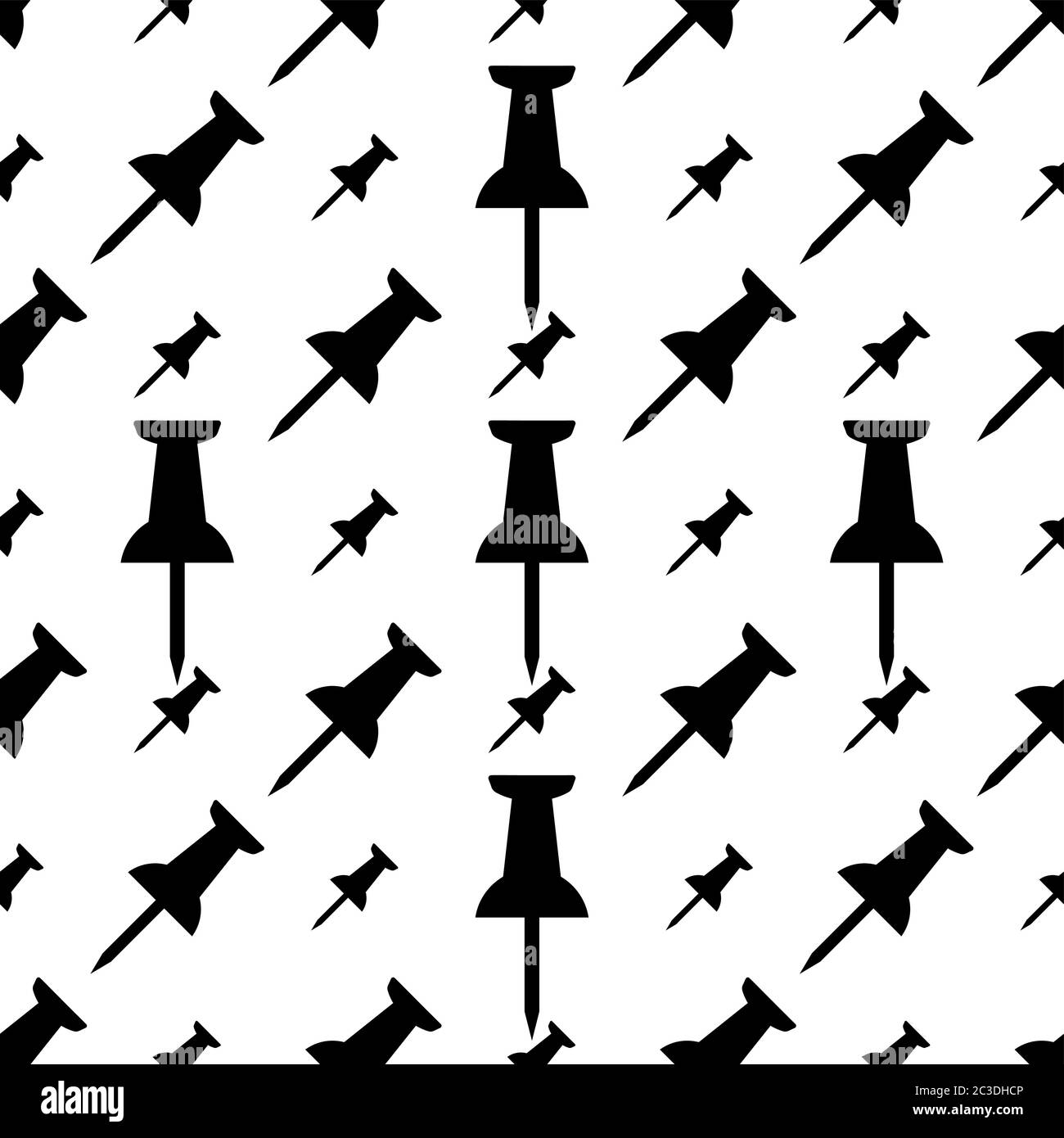 Drawing Pin Icon Seamless Pattern, Push Pin Seamless Pattern Vector Art ...