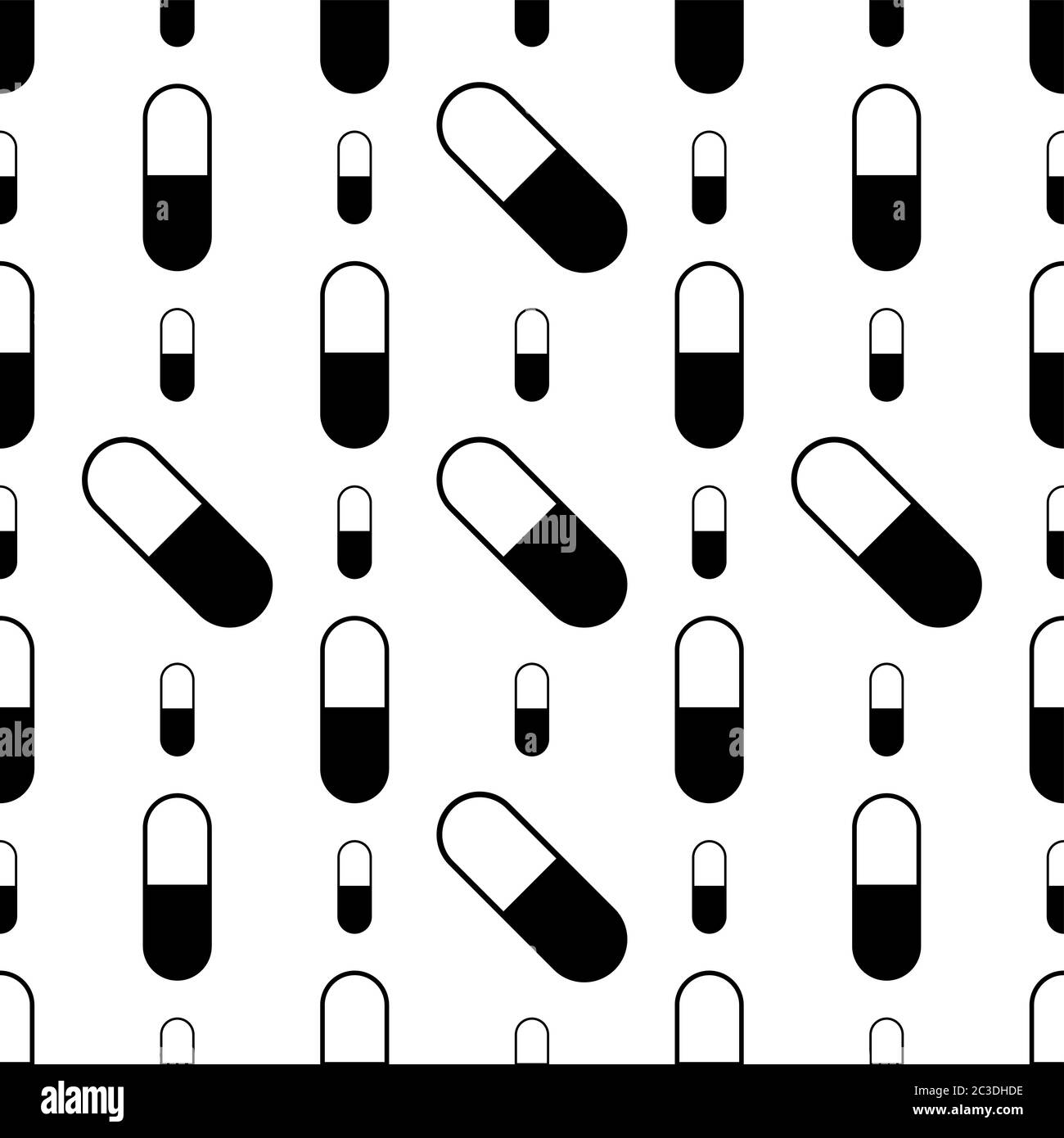 Seamless Pattern Of Capsule Pills Vector Art Illustration Stock Vector ...