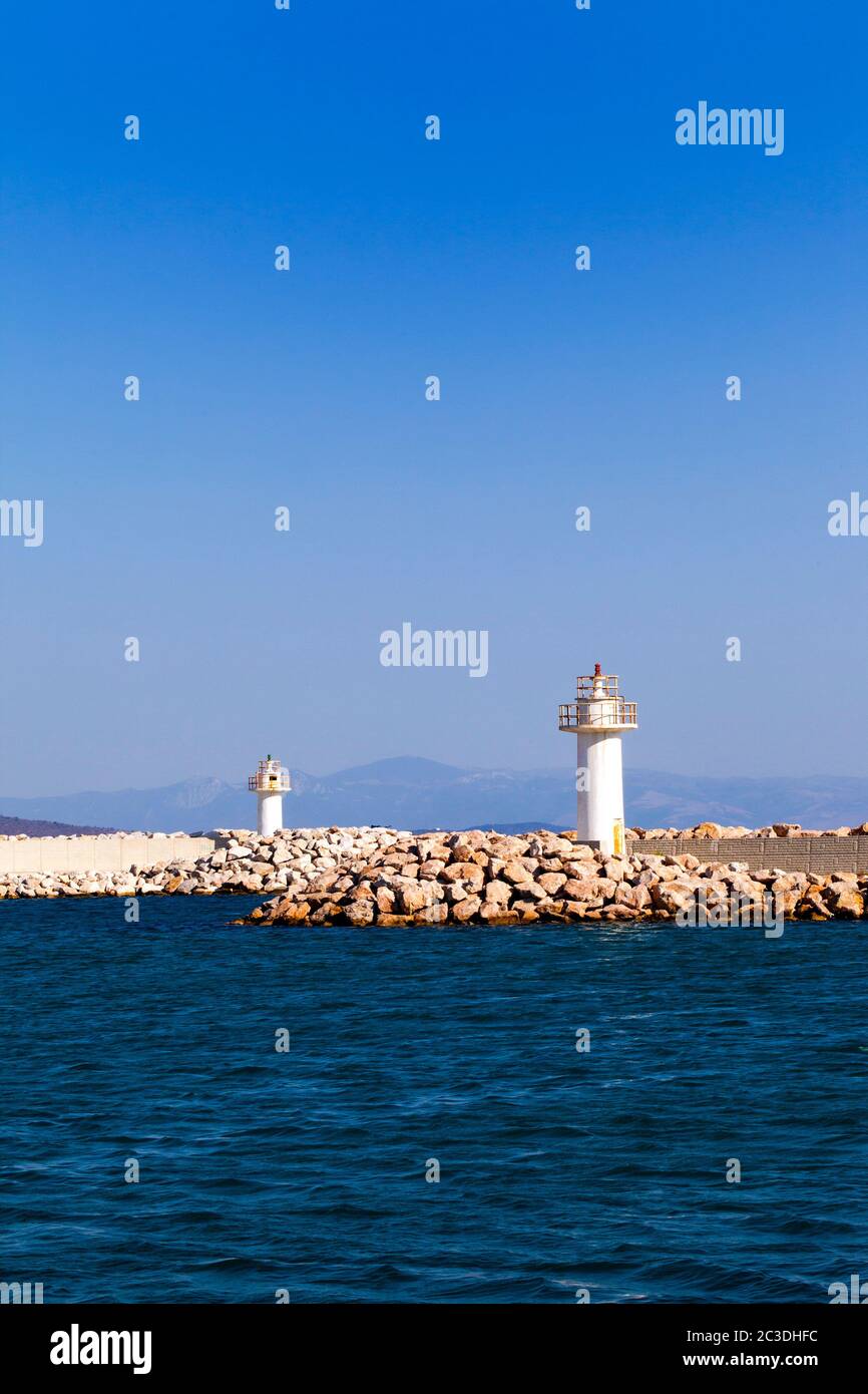 A Lighthouse Shows the Way to Ships and Sea Photo Stock Photo - Alamy