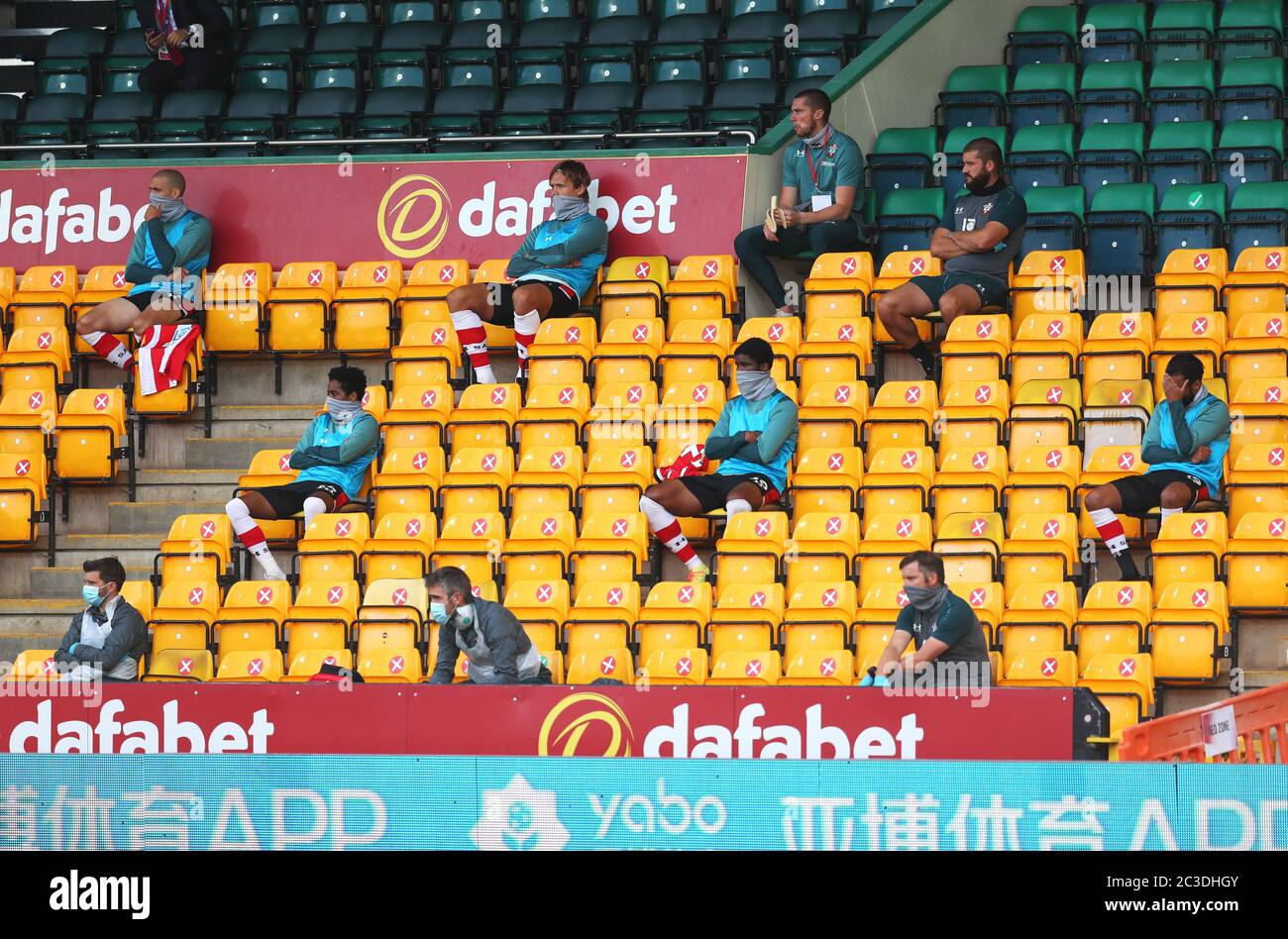General view of the Southampton bench during the Premier League match ...