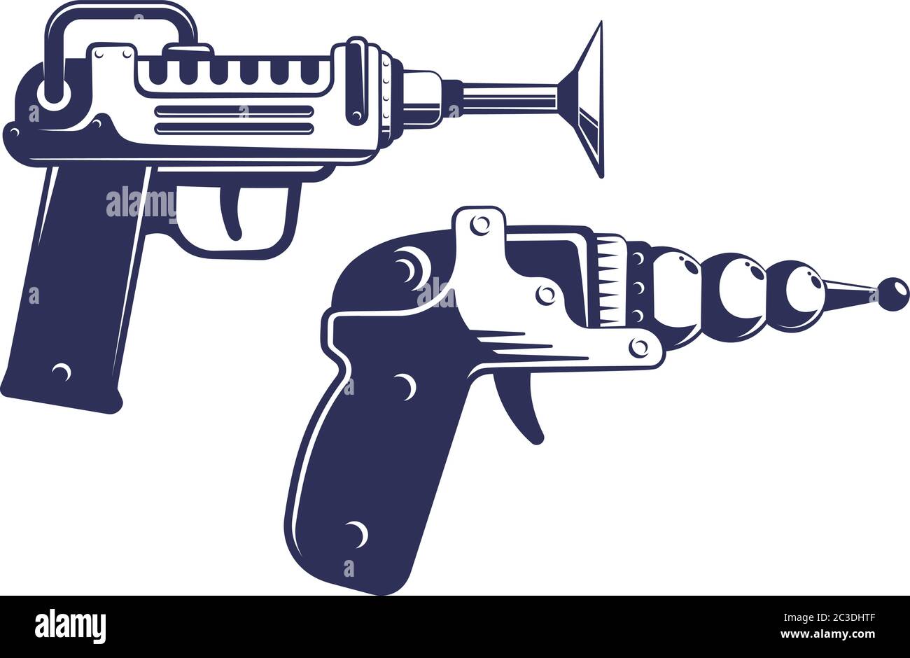 Alien blaster gun - space weapon in retro style Stock Vector Image ...