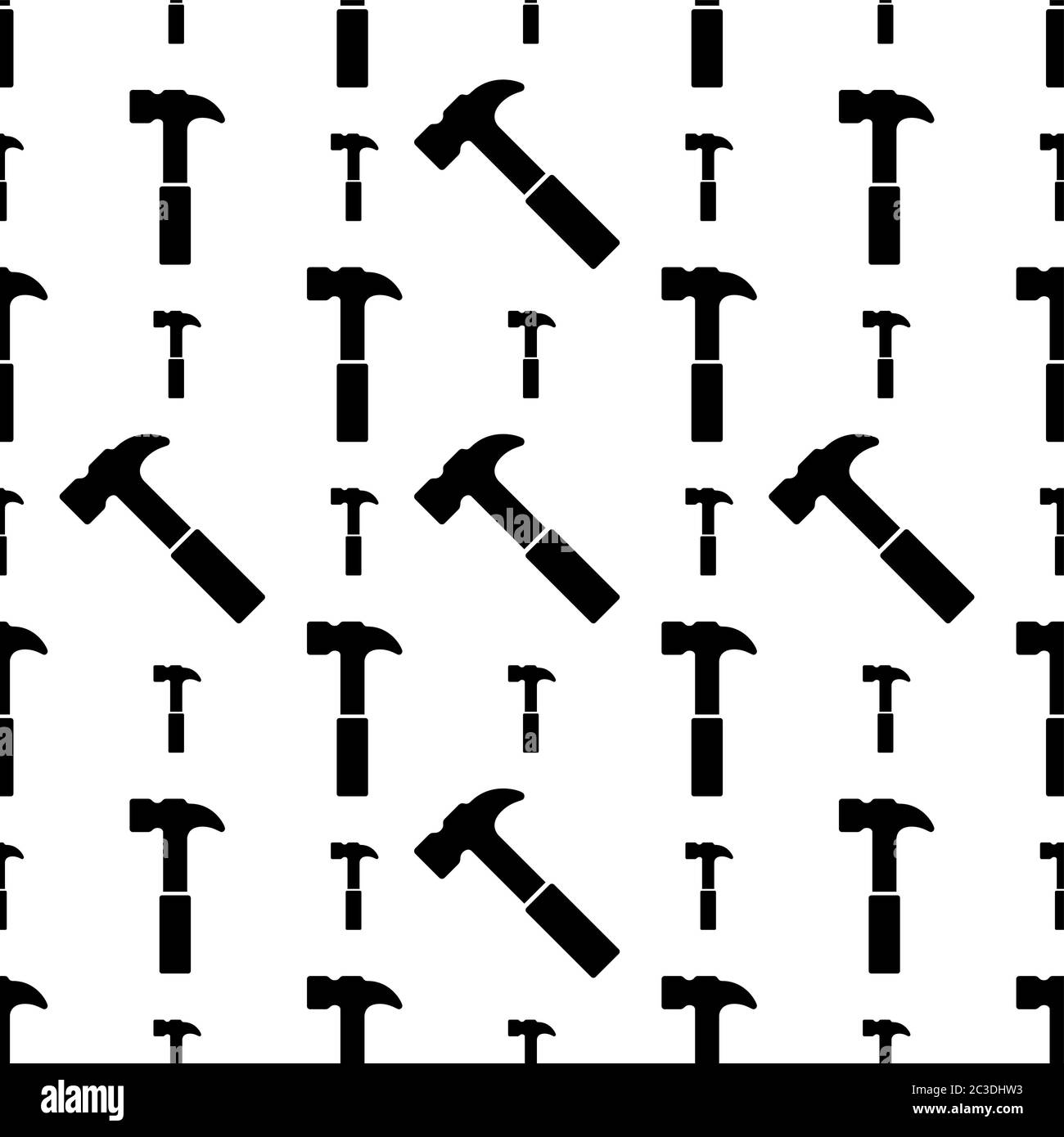 Hammer Icon Seamless Pattern, Tool Design Seamless Pattern Vector Art ...