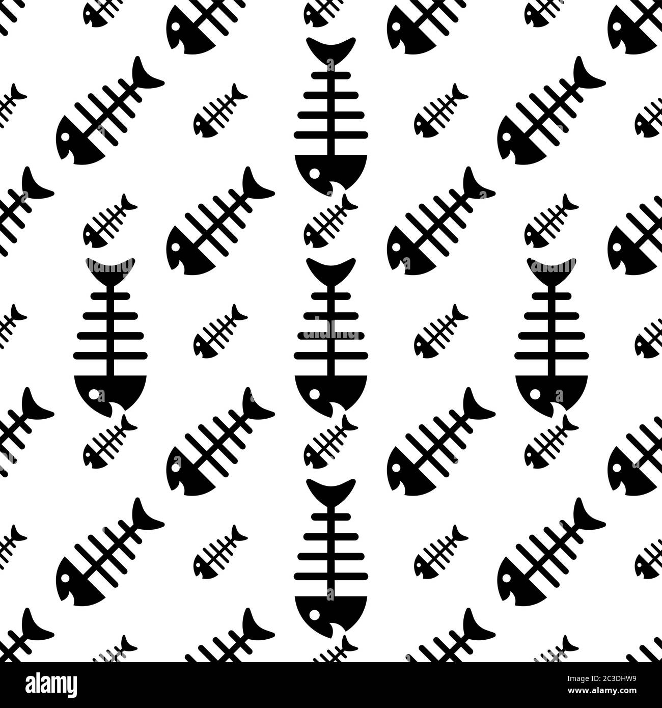 Fish bone icon flat Black and White Stock Photos & Images - Alamy