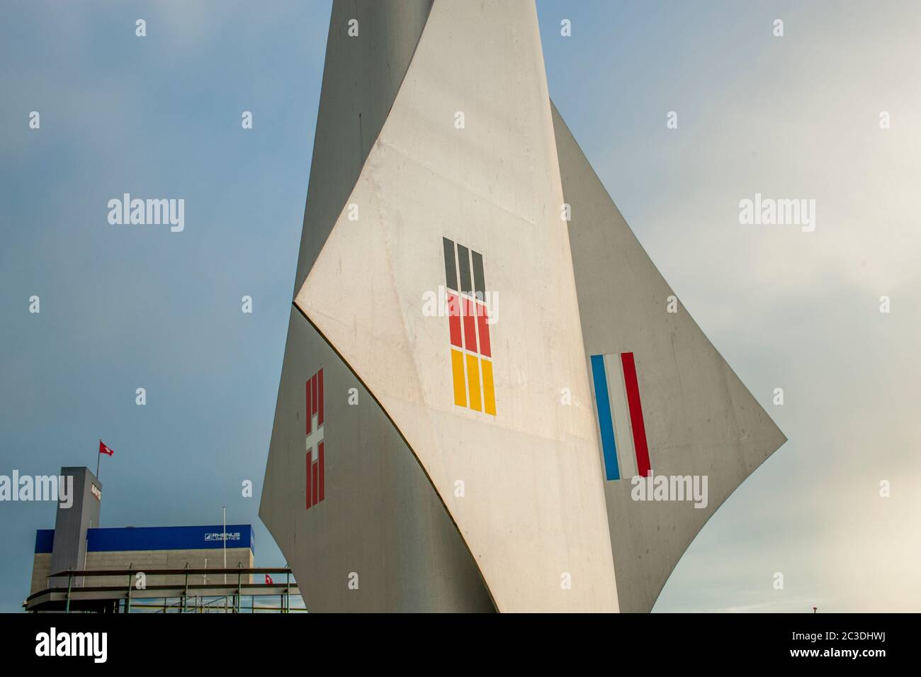 The monument at the Three Countries Corner of France, Germany and ...