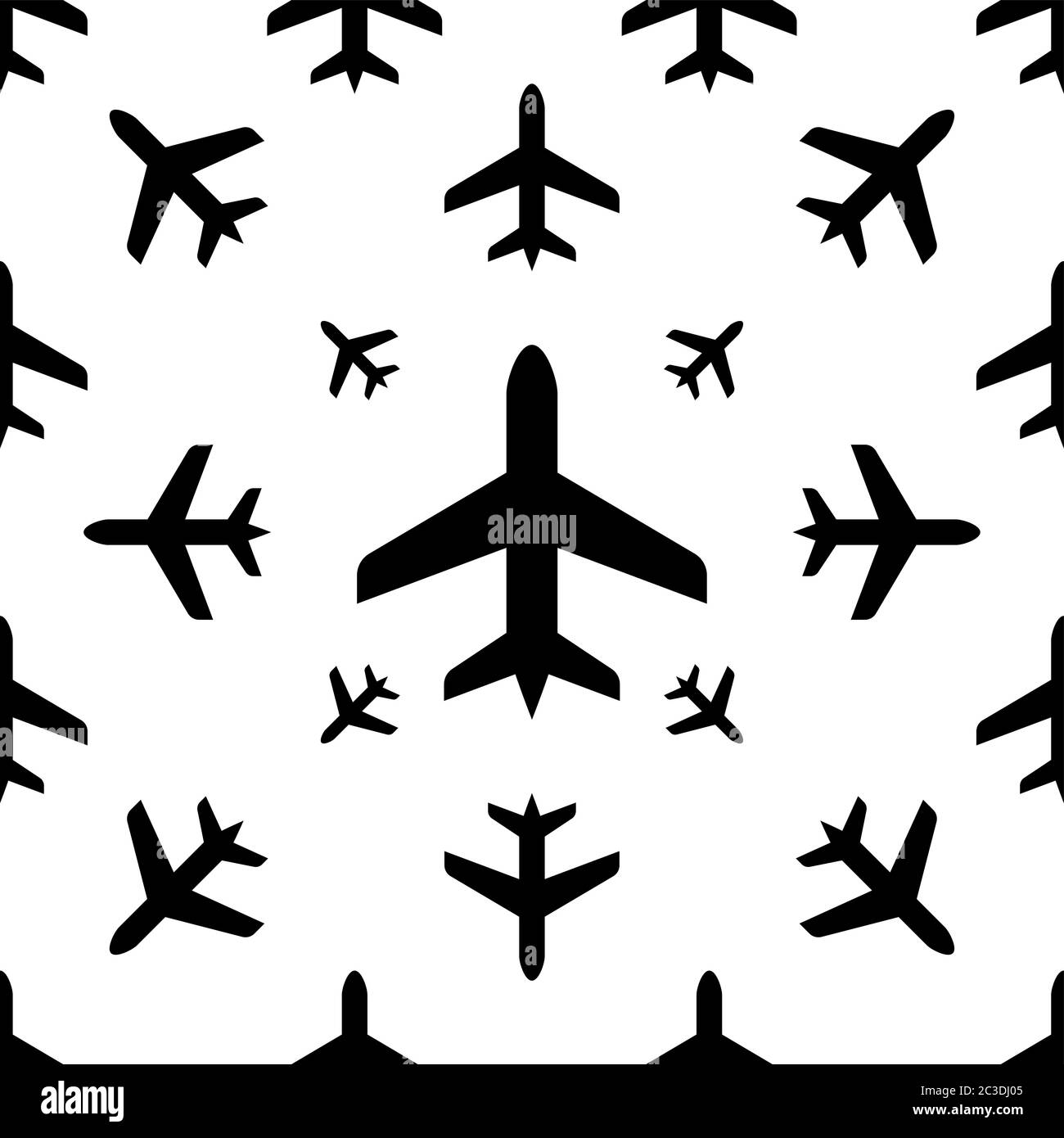 Airplane Icon Seamless Pattern Vector Art Illustration Stock Vector ...
