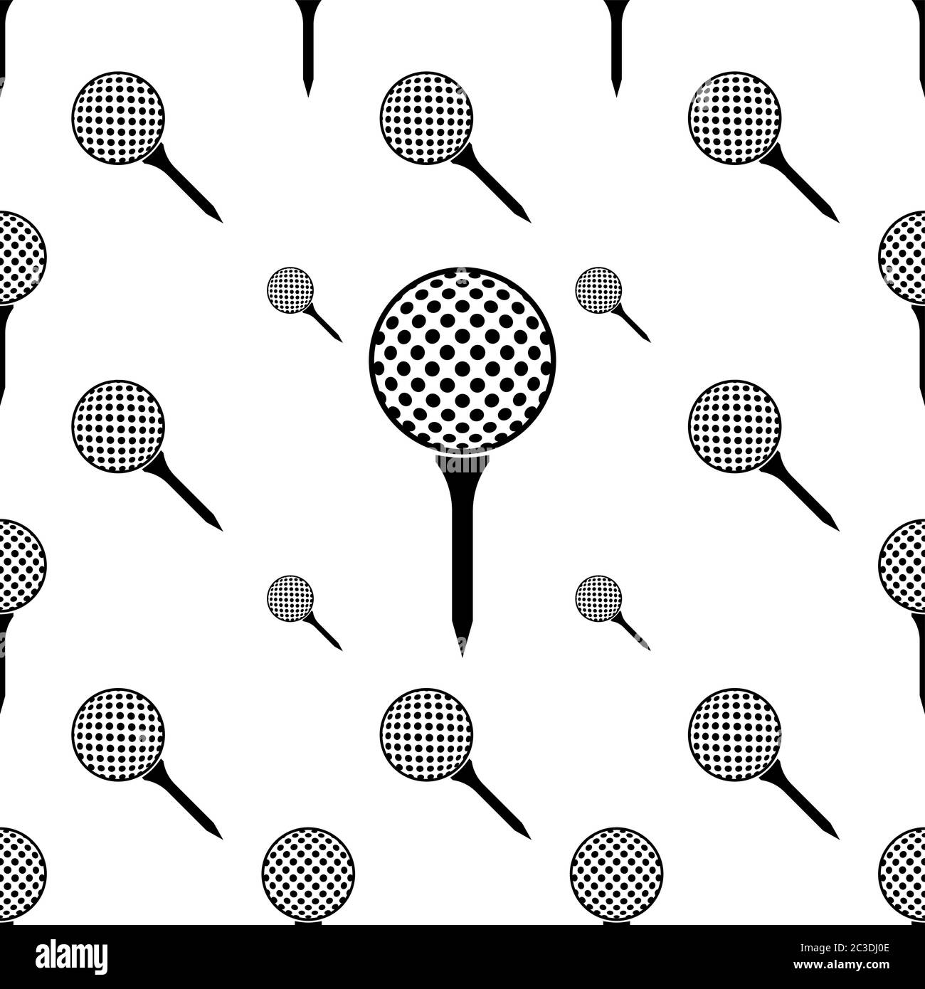 Golf Ball On Tee Icon Seamless Pattern Vector Art Illustration Stock ...