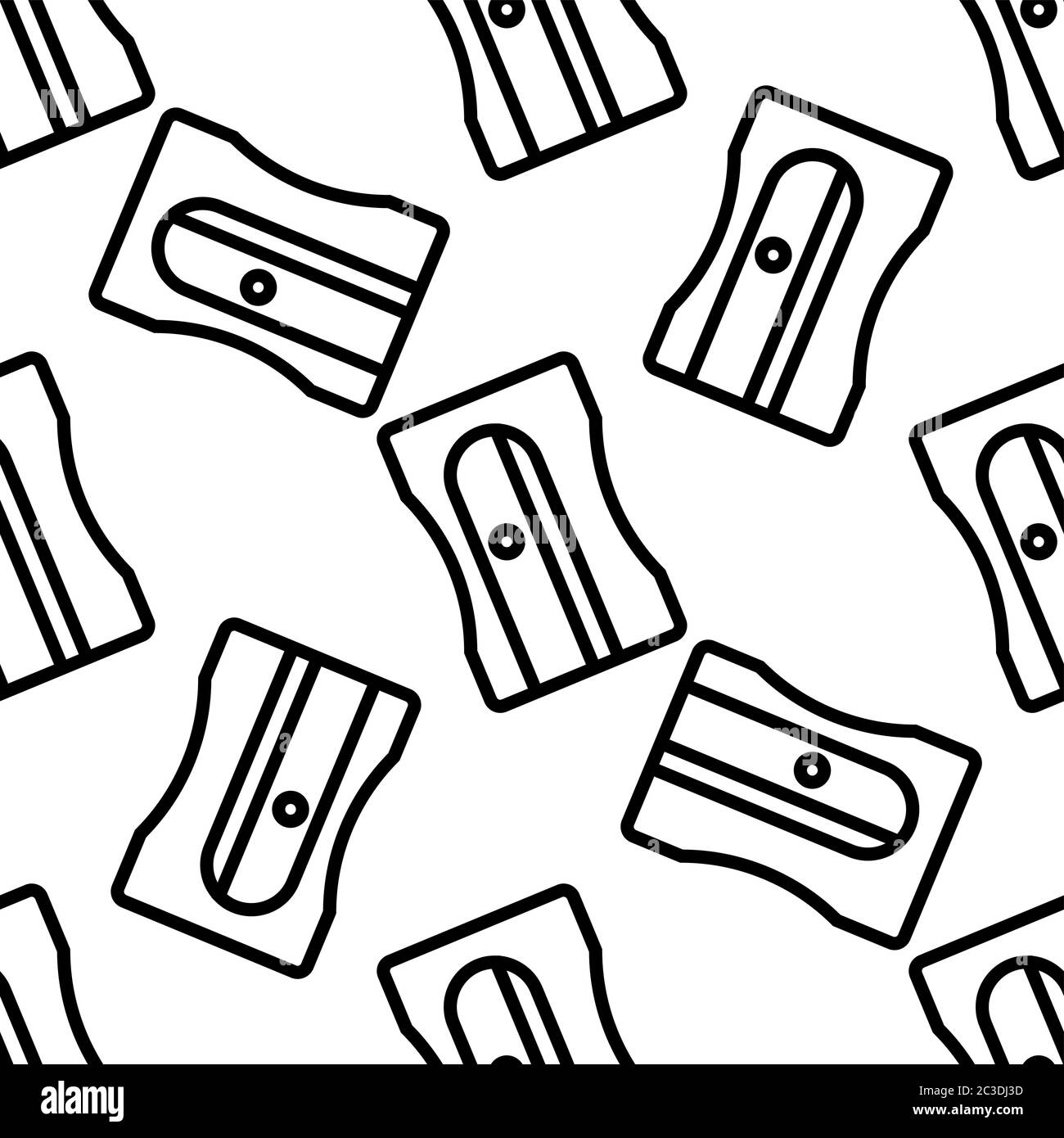 Pencil Sharpener Icon Seamless Pattern, Sharpener Vector Art ...