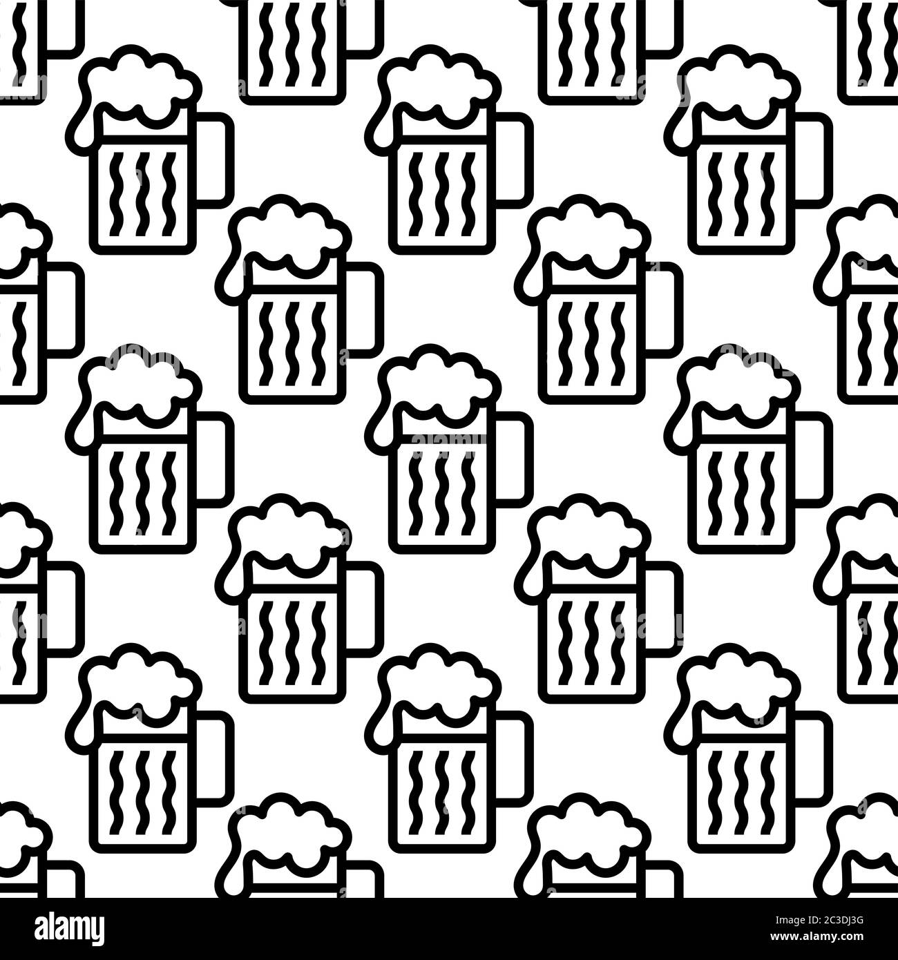 Beer Mug Icon Seamless Pattern Vector Art Illustration Stock Vector ...