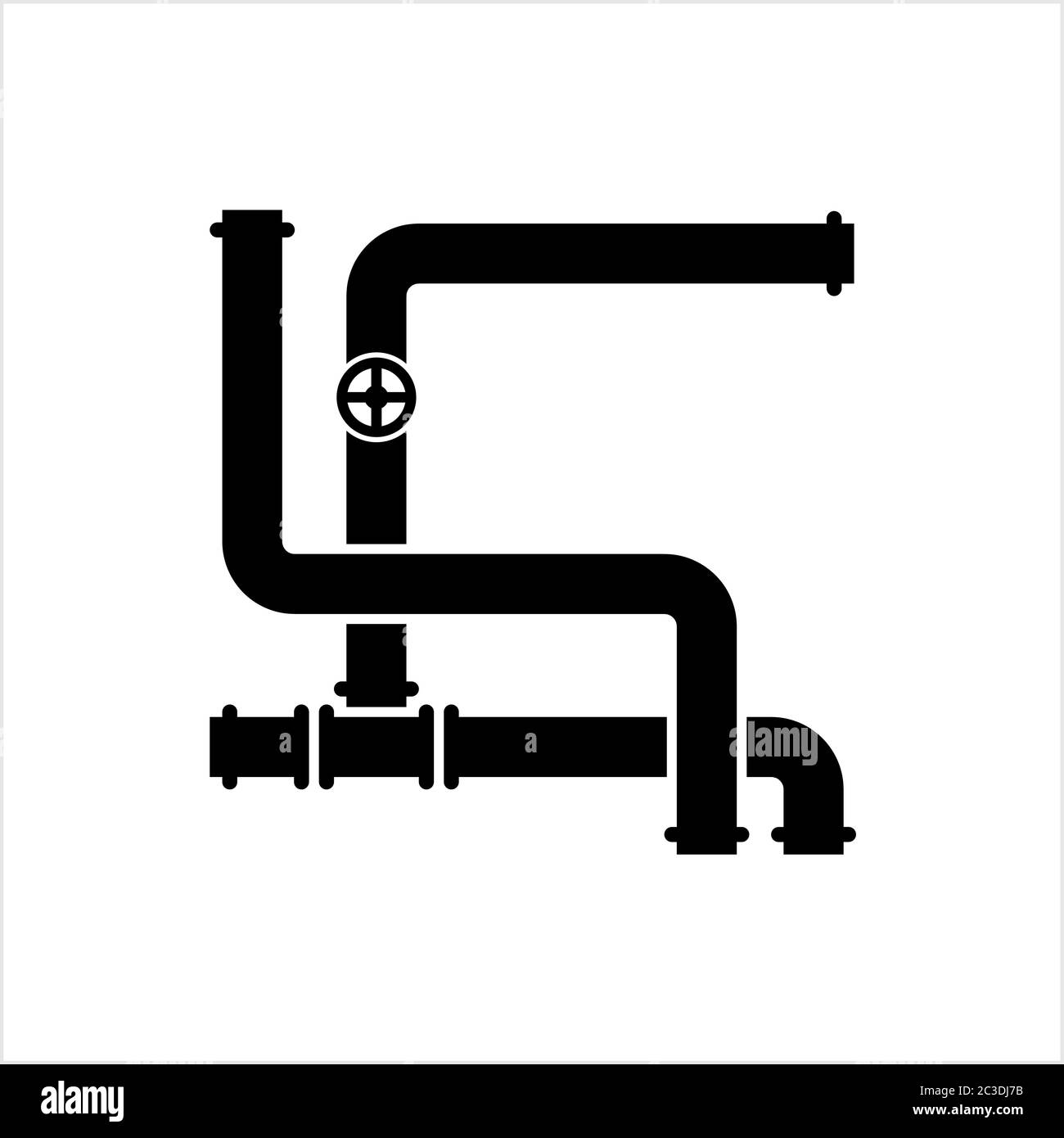 Pipe Icon, Pipe Fitting Icon, Water, Gas, Oil Pipeline, Plumbing Work ...