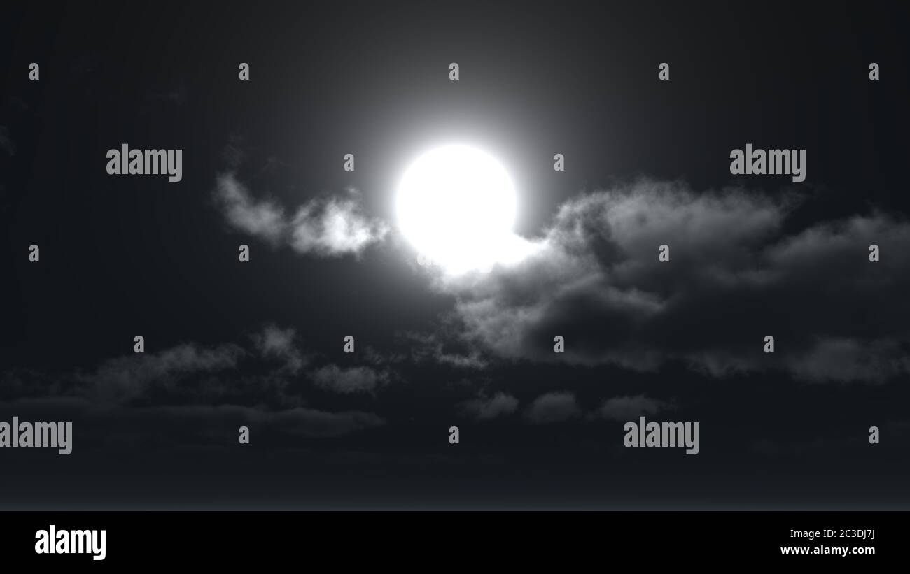 moon horror clouds at night, 3d render Stock Photo - Alamy