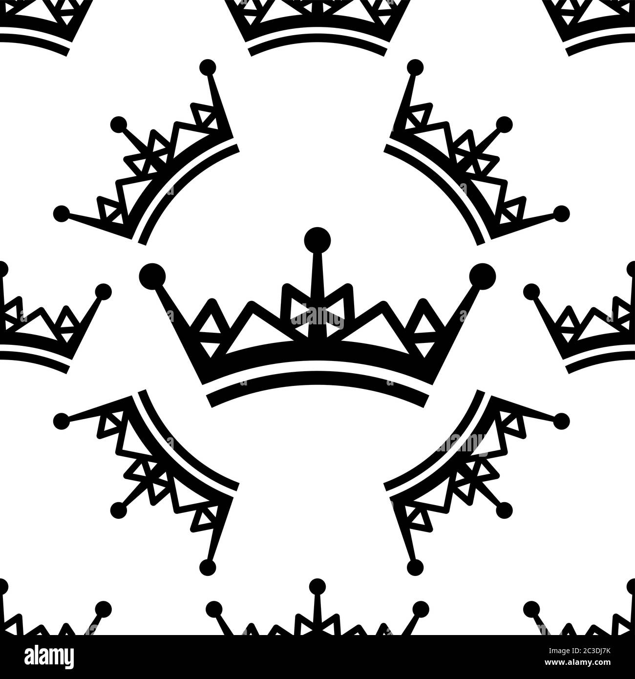 Crown Icon Seamless Pattern, Crown Vector Art Illustration Stock Vector ...