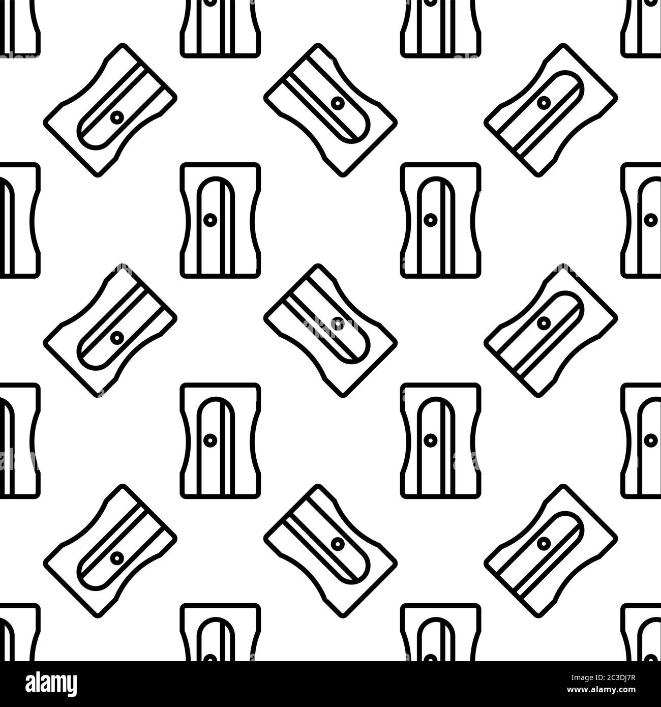 Pencil Sharpener Icon Seamless Pattern, Sharpener Vector Art ...