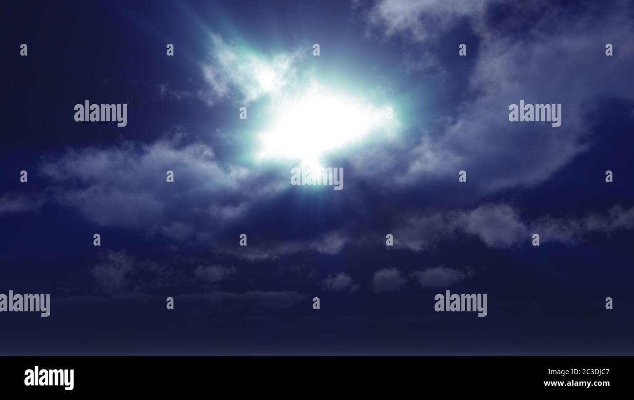 moon horror clouds at night, 3d render Stock Photo - Alamy