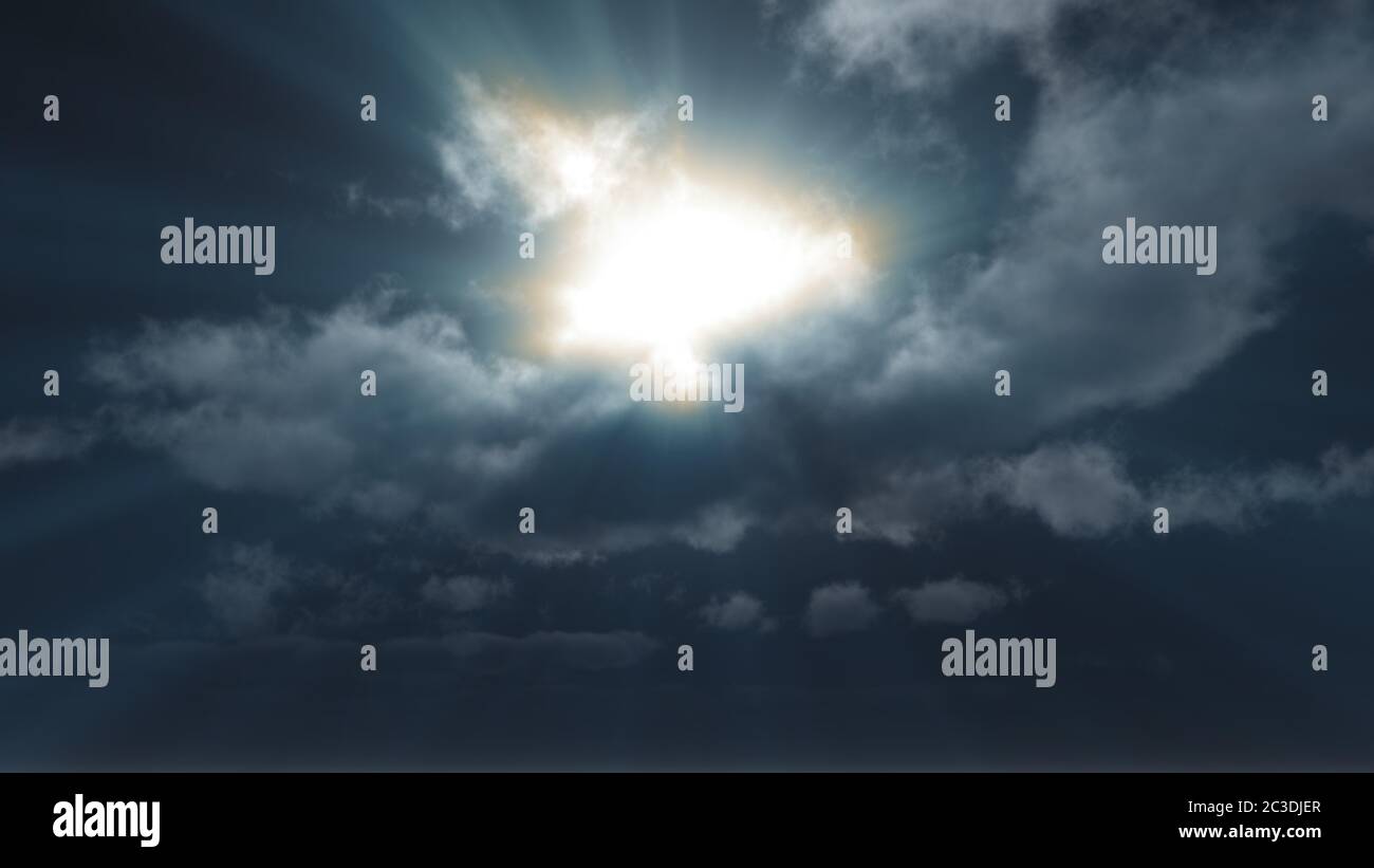 moon horror clouds at night, 3d render Stock Photo - Alamy