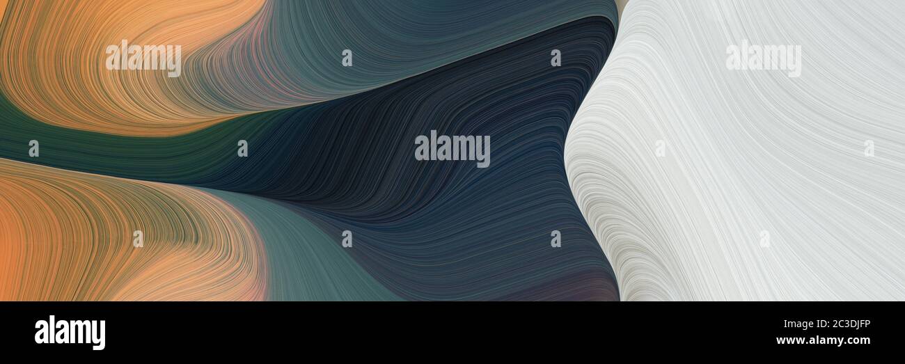dynamic colorful waves backdrop with very dark blue, light gray and ...