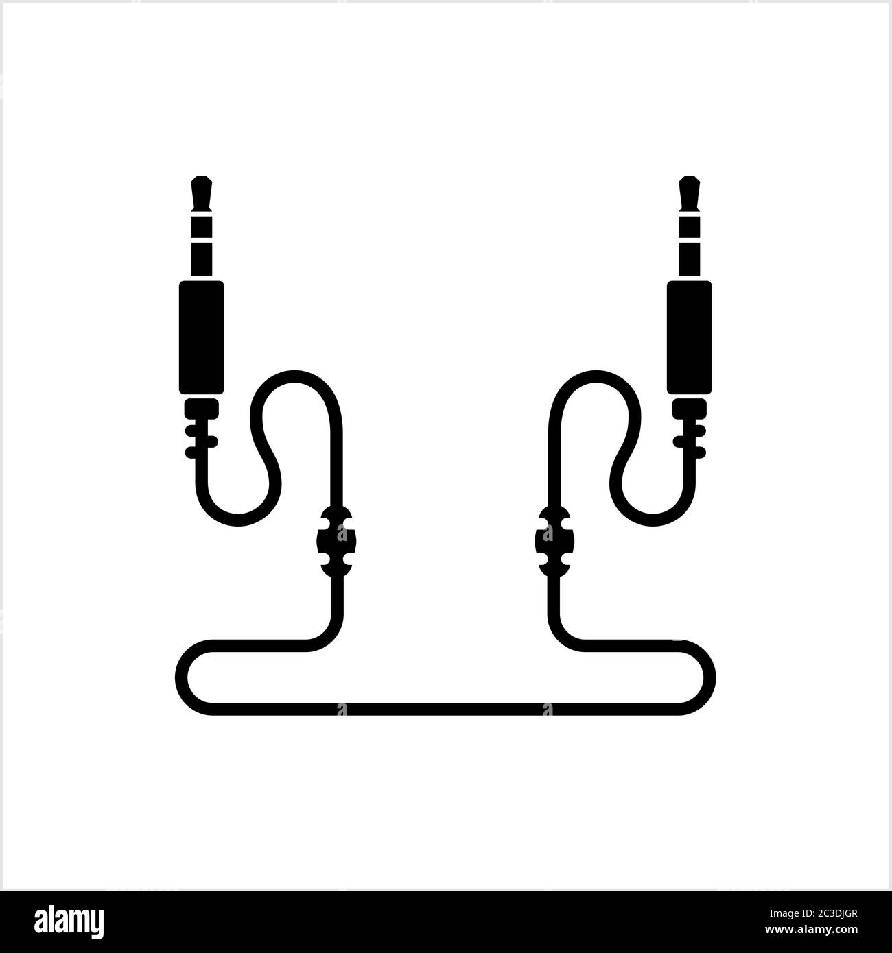 Audio Cable Icon, Plug Wire Vector Art Illustration Stock Vector Image ...