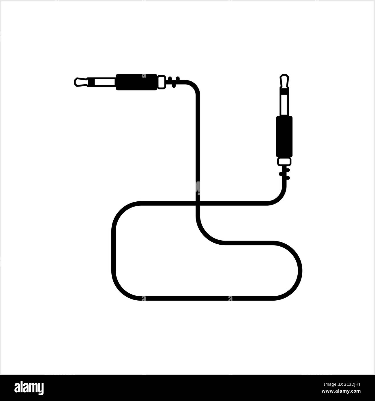 Audio Cable Icon, Plug Wire Vector Art Illustration Stock Vector Image ...