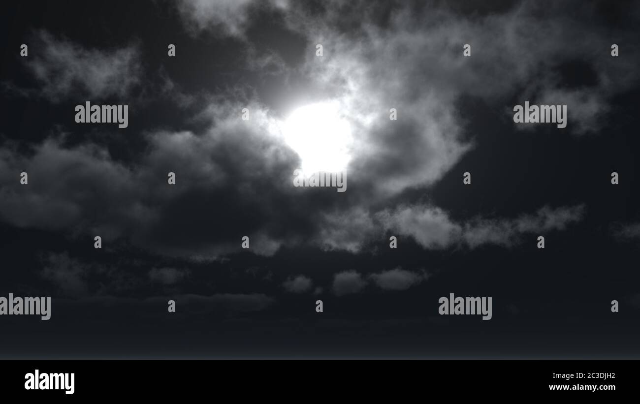 moon horror clouds at night, 3d render Stock Photo - Alamy