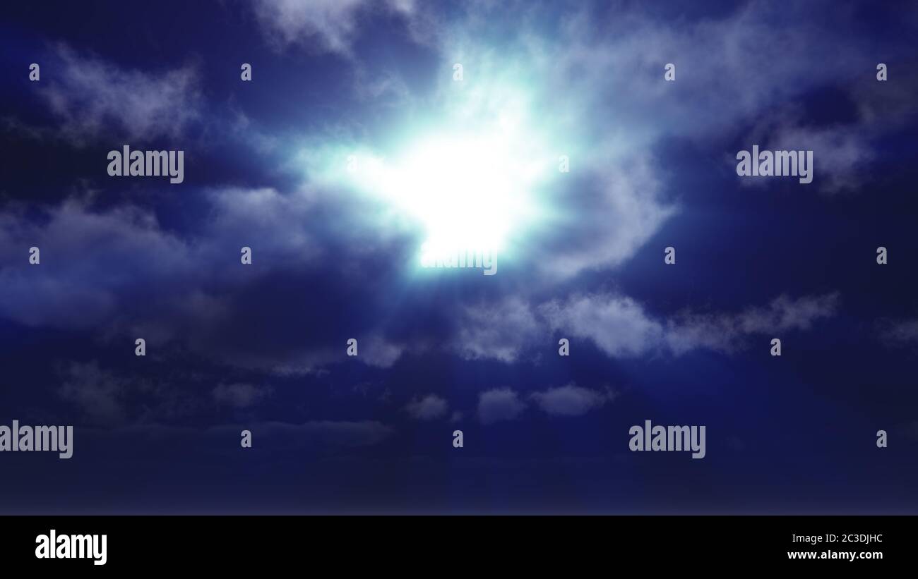 moon horror clouds at night, 3d render Stock Photo - Alamy