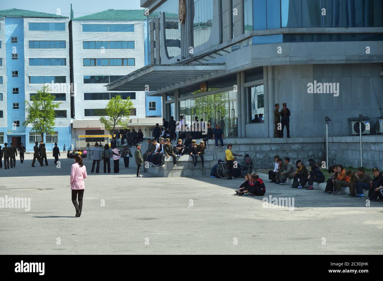 Wonsan, North Korea - May 3, 2019: Street scene in Wonsan, one of the ...