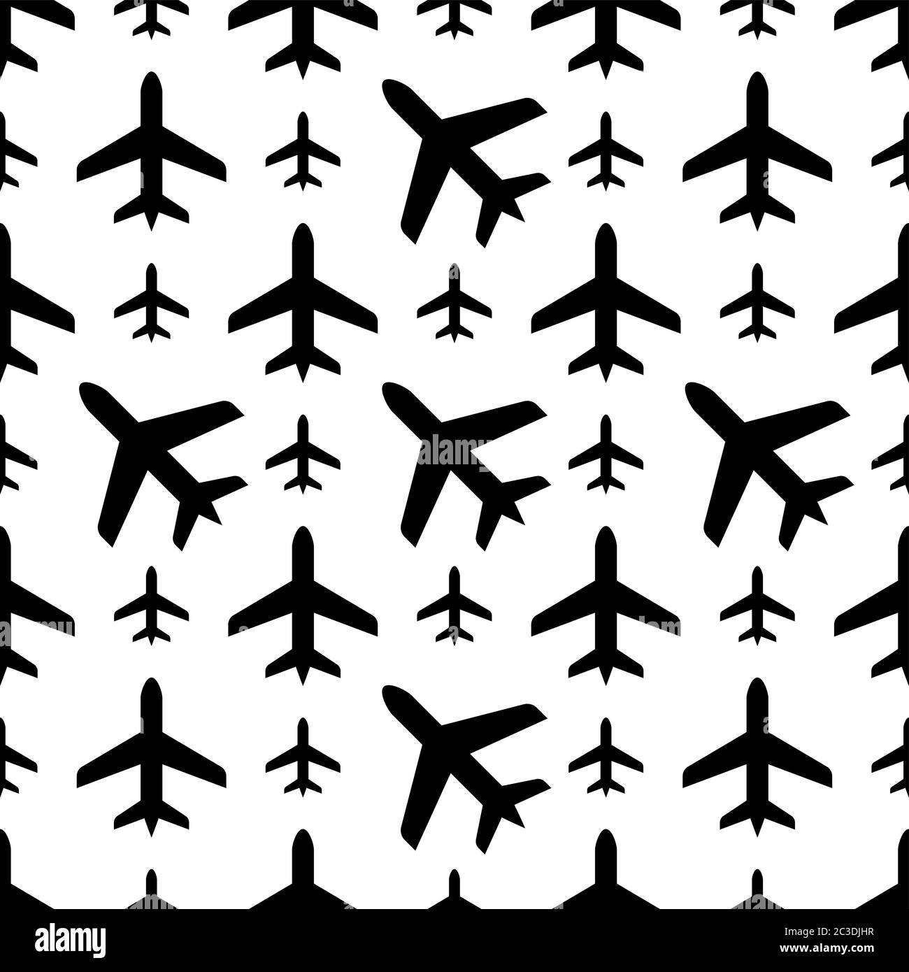 Airplane Icon Seamless Pattern Vector Art Illustration Stock Vector ...
