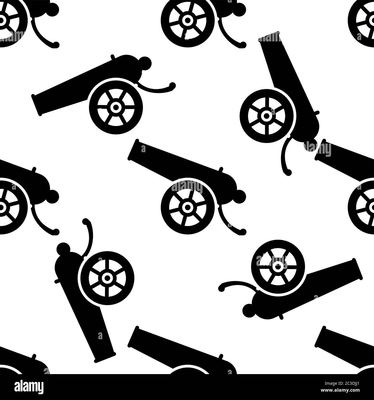 Cannon Icon Seamless Pattern, Weapon Icon, Old Style Vector Art ...