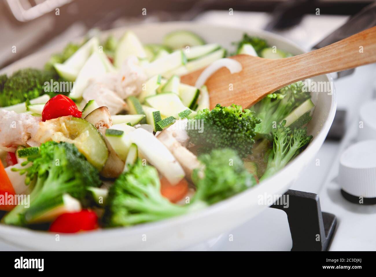 Cooking process of vegetable stew Stock Photo - Alamy
