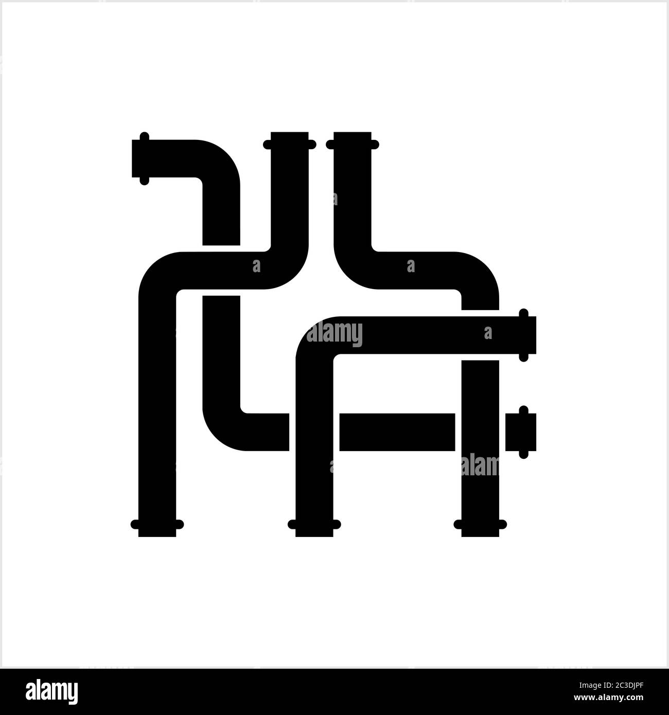 Pipe Icon, Pipe Fitting Icon, Water, Gas, Oil Pipeline, Plumbing Work ...