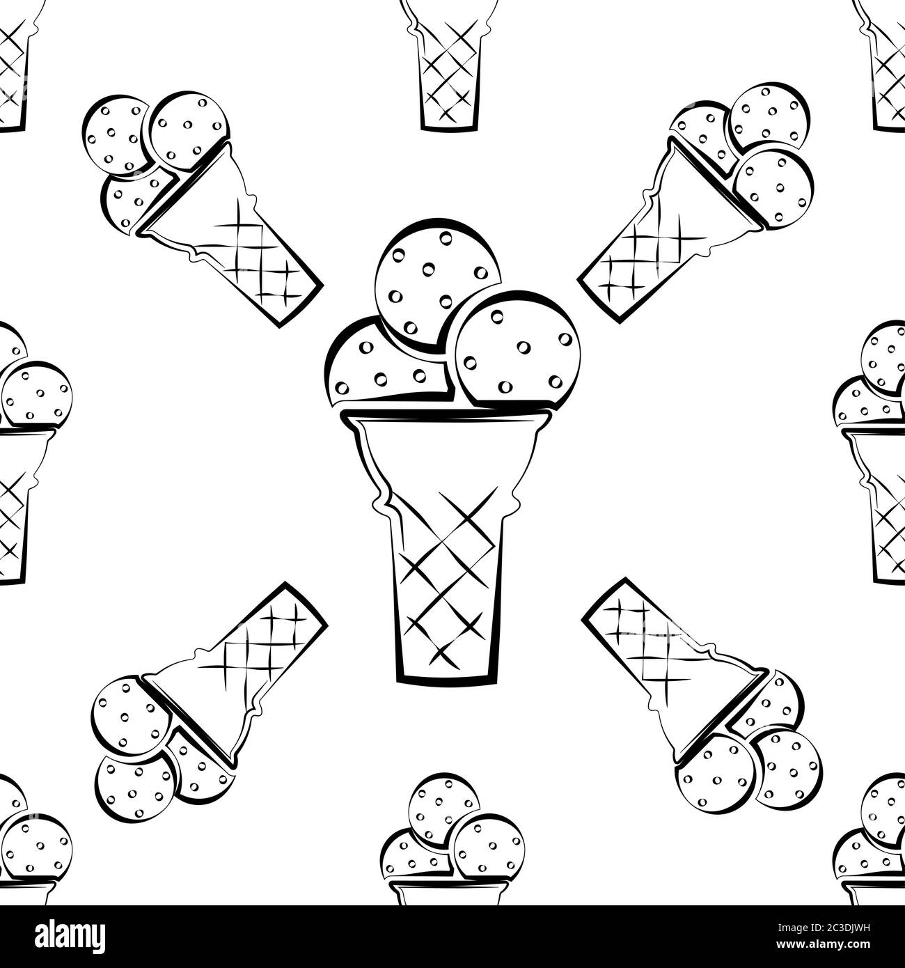 Frozen ice cream with pattern Black and White Stock Photos & Images - Alamy