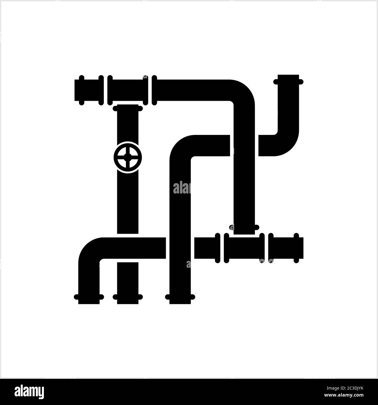 Pipe Icon, Pipe Fitting Icon, Water, Gas, Oil Pipeline, Plumbing Work ...