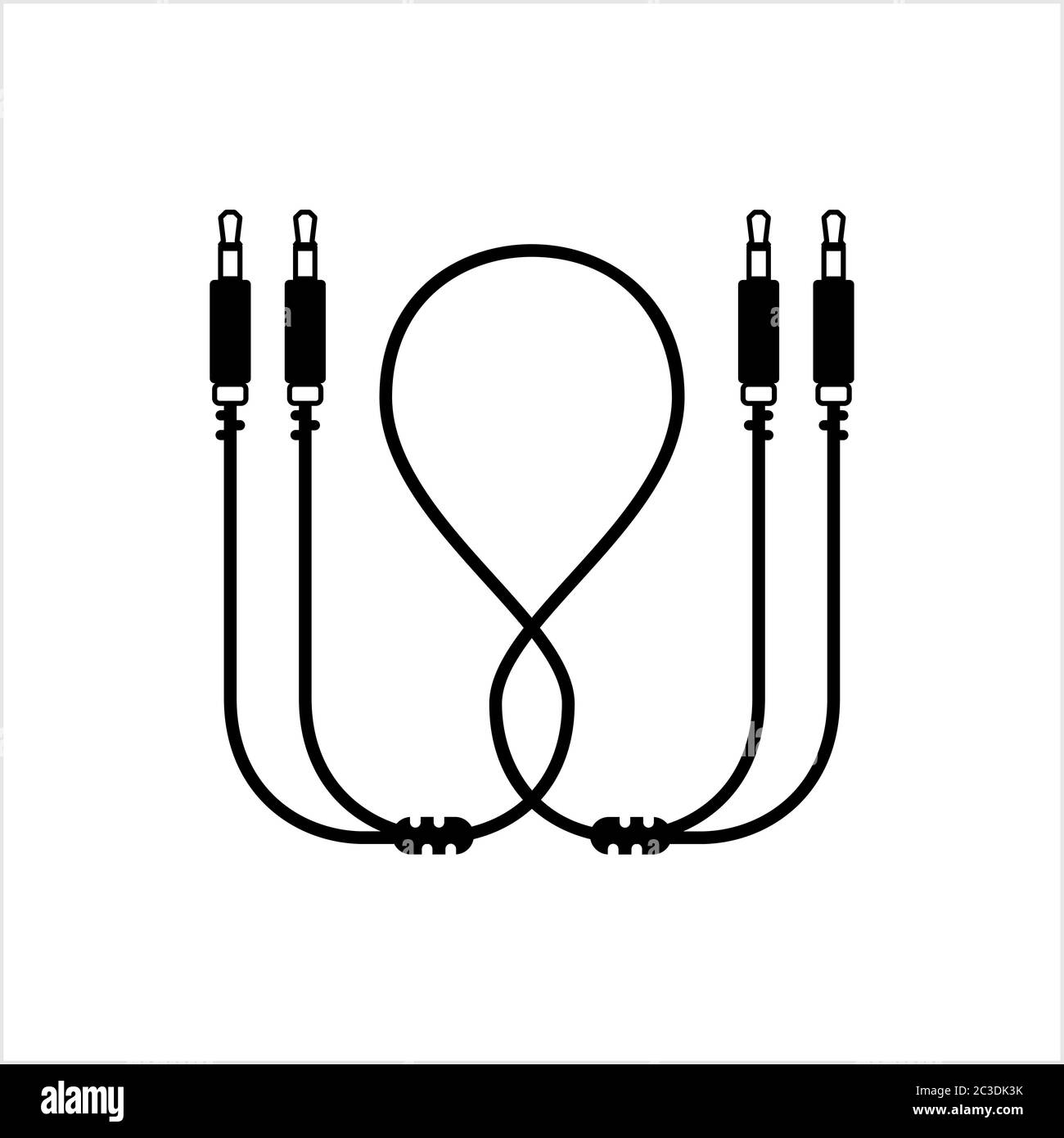 Audio Cable Icon, Plug Wire Vector Art Illustration Stock Vector Image ...