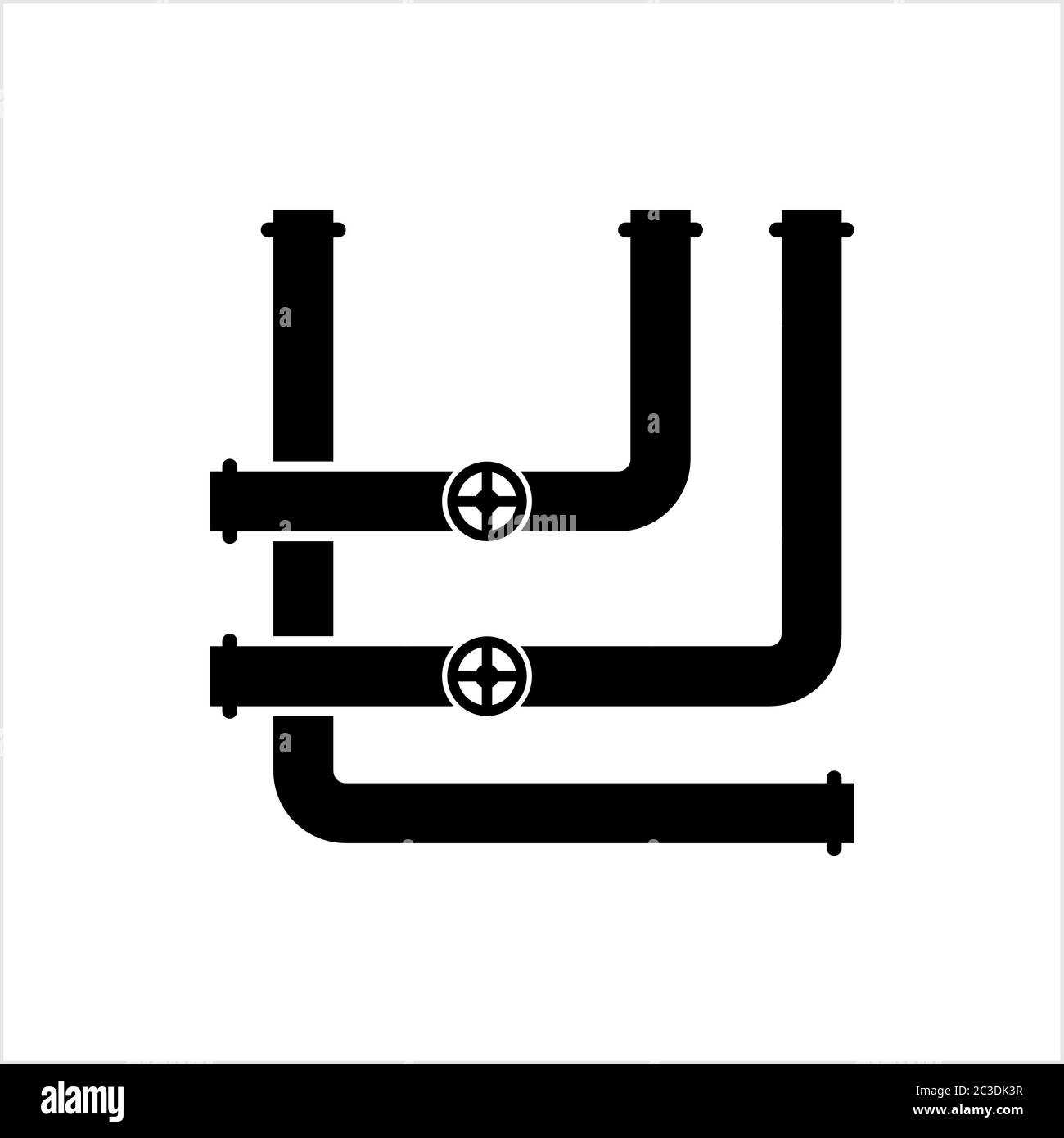 Pipe Icon, Pipe Fitting Icon, Water, Gas, Oil Pipeline, Plumbing Work ...