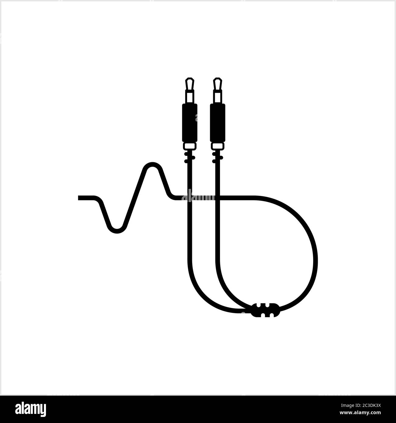 Audio Cable Icon, Plug Wire Vector Art Illustration Stock Vector Image ...