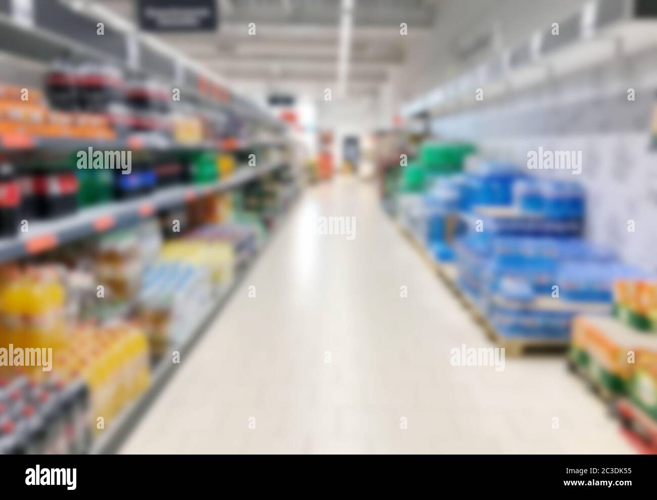 Photo Of Stalls In Row At Supermarket Stock Photo - Alamy