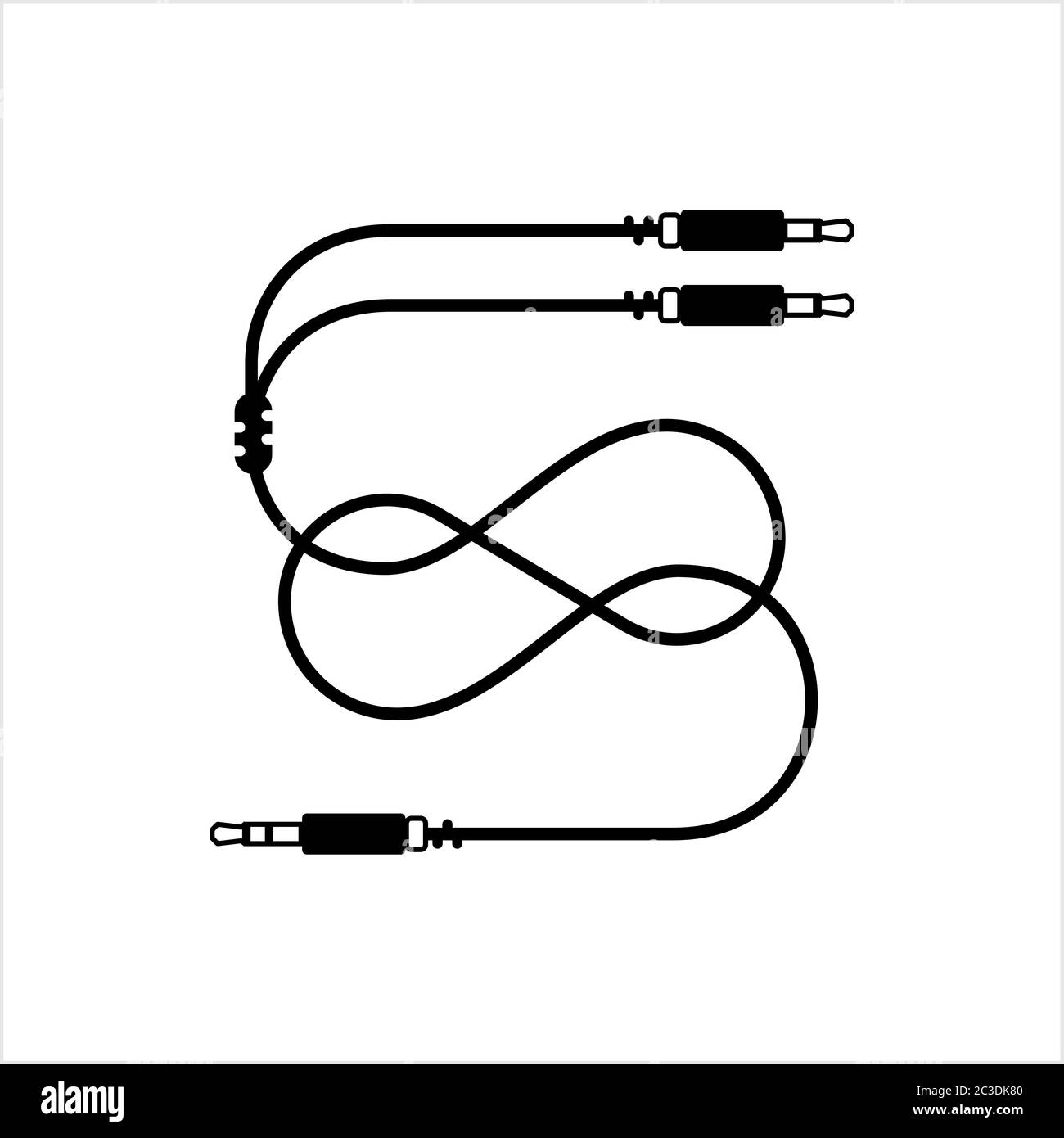 Audio Cable Icon, Plug Wire Vector Art Illustration Stock Vector Image ...