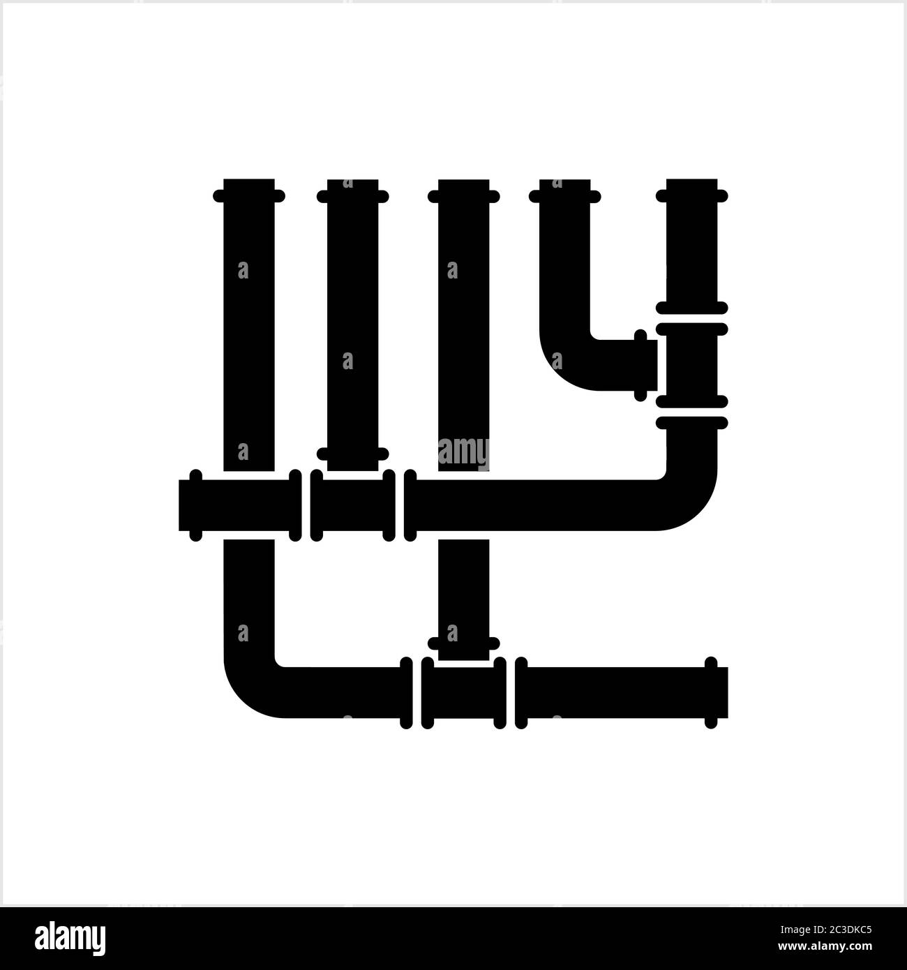 Pipe Icon, Pipe Fitting Icon, Water, Gas, Oil Pipeline, Plumbing Work ...